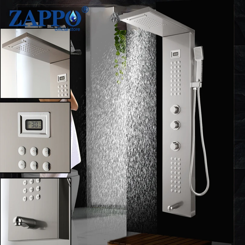 ZAPPO-Shower-Column-With-Massage-Jets-Bathroom-Rainfall-Shower-Systerm ...