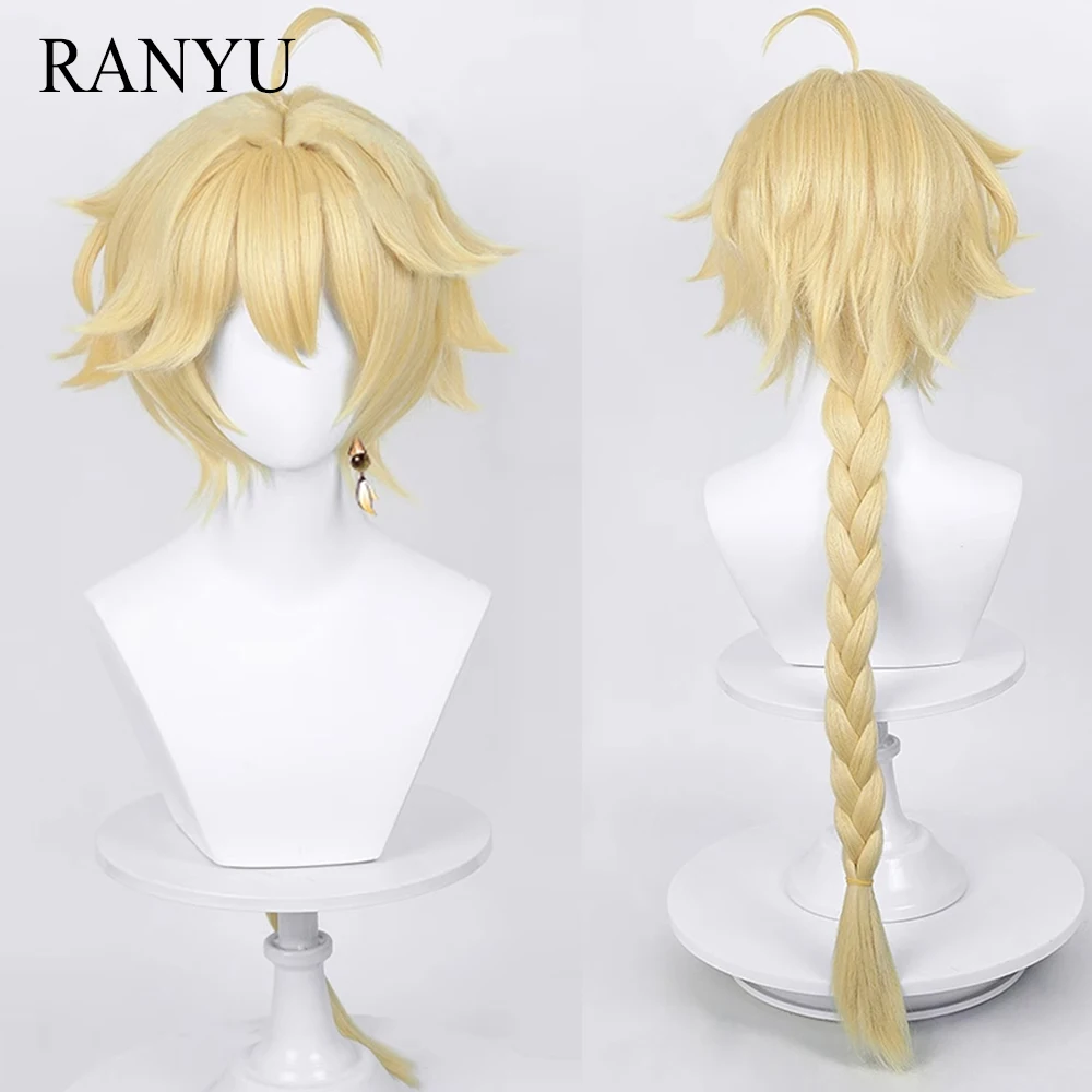 RANYU-Genshin-Impact-Aether-Wigs-Synthetic-Long-Braided-Straight-Blonde ...
