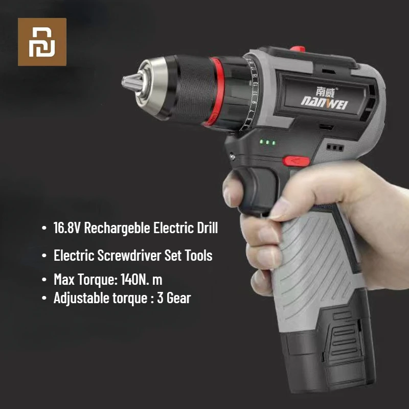 Youpin-Nanwei-Brushless-Lithium-Electric-Drill-16-8V-Rechargeble-Electric-Drill-Electric-Power ...