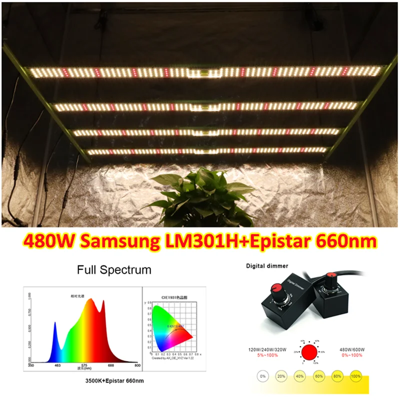 480w samsung lm301b/lm301h quantum bar led crescer placa de luz lâmpada ...