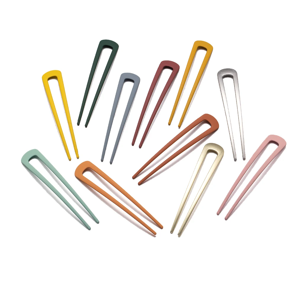 1Pcs-10cm-Simple-Metal-U-Shaped-Hair-Stick-Fork-Pins-French-Hairpin-Kit ...