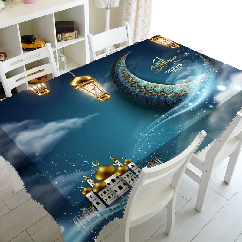 Ramadan Tablecloth Kitchen Rectangle Tablecloth Crescent Eid Home Table ...