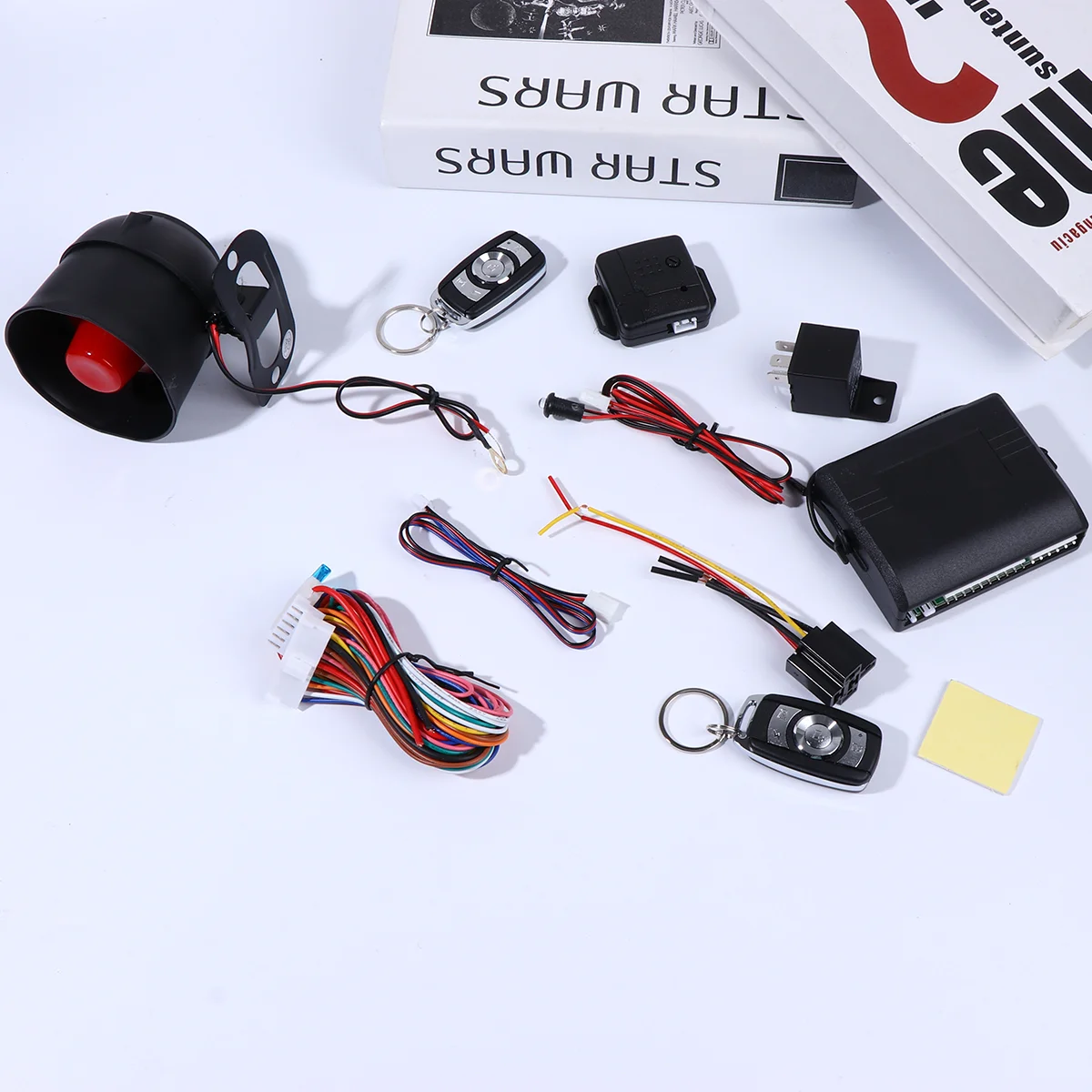 Buttons-Car-Burglar-Alarm-Security-System-Remote-Control-Sound-Light ...