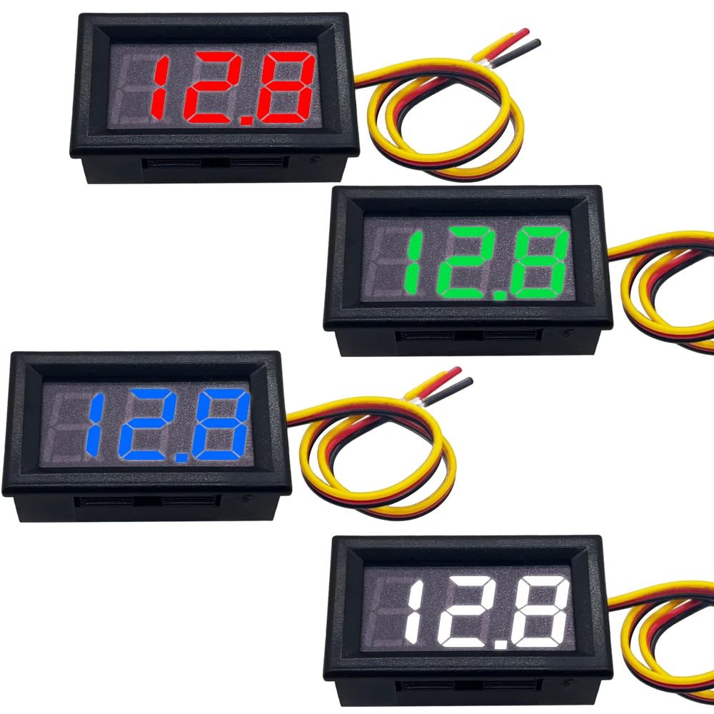 Digital-Voltmeter-DC-0-200V-Digital-Voltmeter-Voltage-Panel-Meter-Red ...