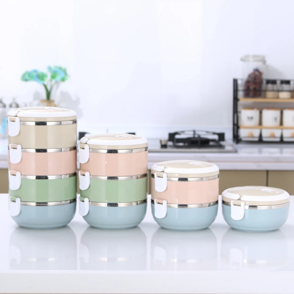 1-4 Layer Food Storage Containers Bento Lunch Box With Handle Insulated ...
