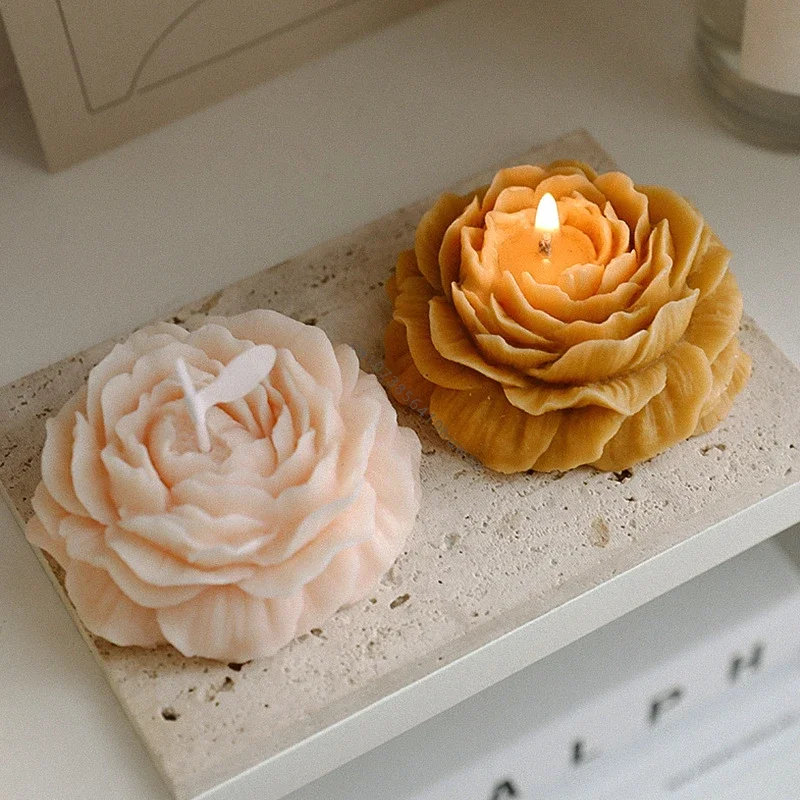 3D-Large-Peony-Flower-Silicone-Candle-Mold-DIY-Handmade-Rose-Candle ...