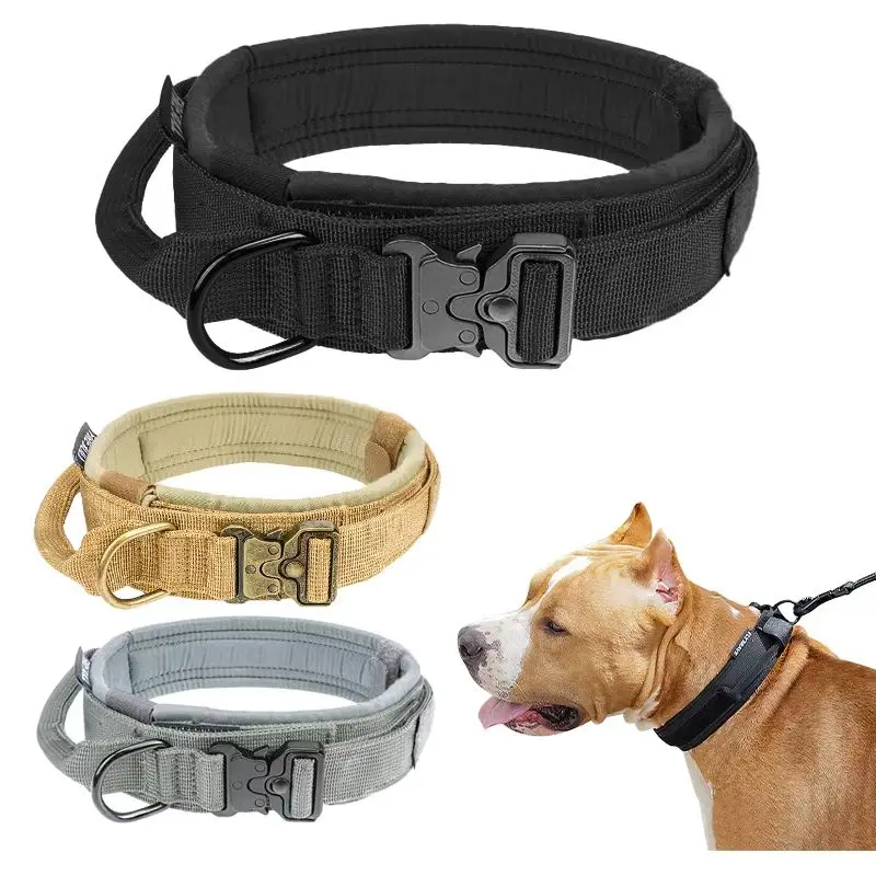 Tactical-Dog-Collar-Leash-Adjustable-Big-Dog-Collars-Durable-German ...