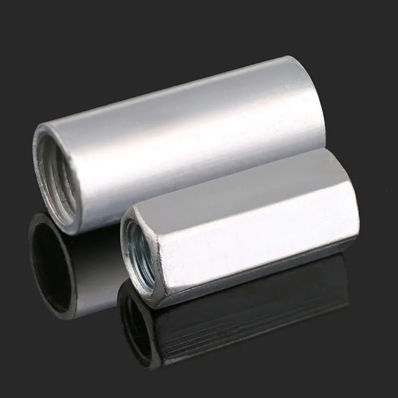1pcs-M6-M8-M10-M12-M16-M20-Carbon-Steel-Galvanized-Round-Connector-Nut ...