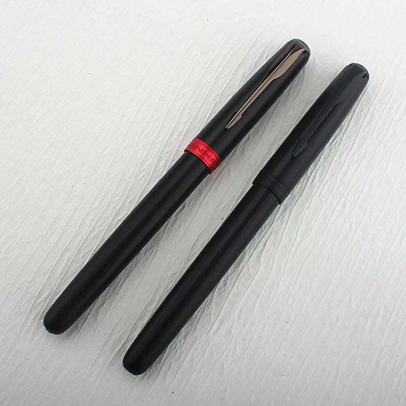 Jinhao-75-35-Matte-Black-Metal-Fountain-Pen-Black-F-Nib-0-5mm-Red-Ring ...