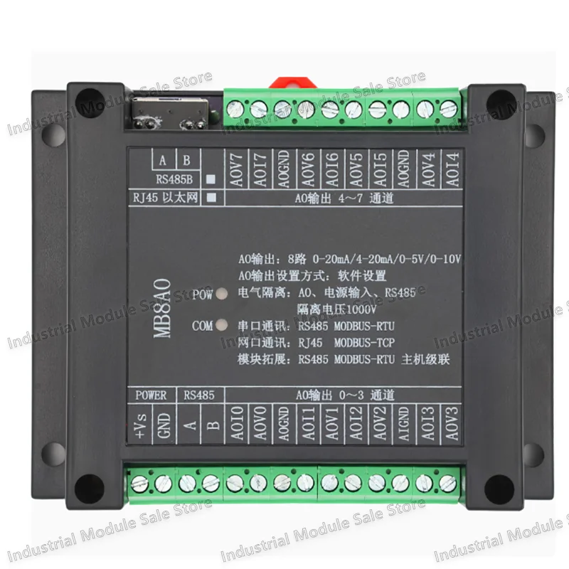 MB8AO 0-20MA/4-20MA/0-5V/0-10V/±10V analog output acquisition module ...