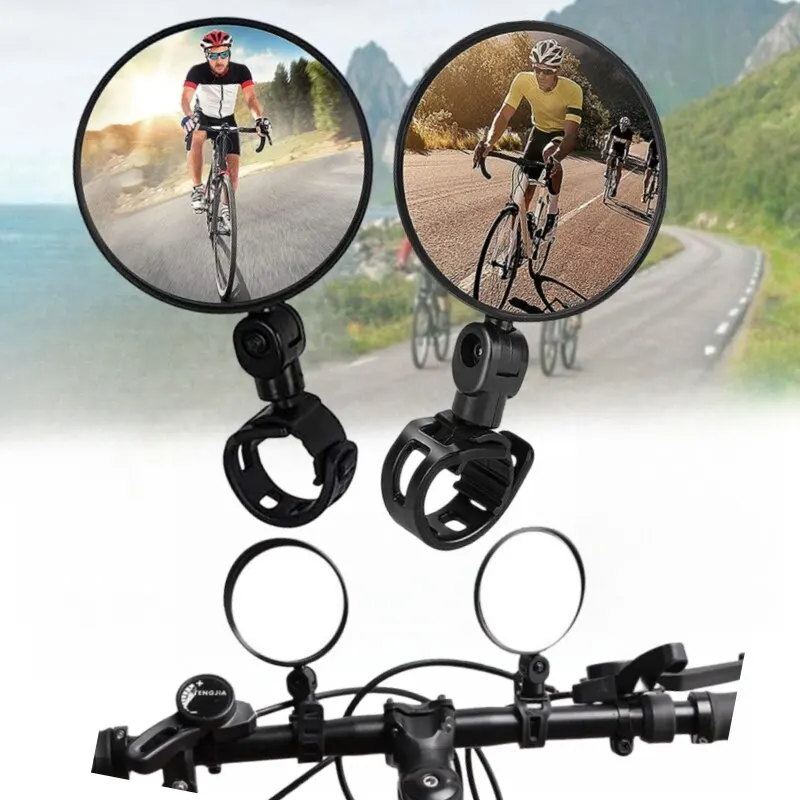 Universal Bicycle Rearview Mirror Adjustable Rotate Wide Angle Cycling ...