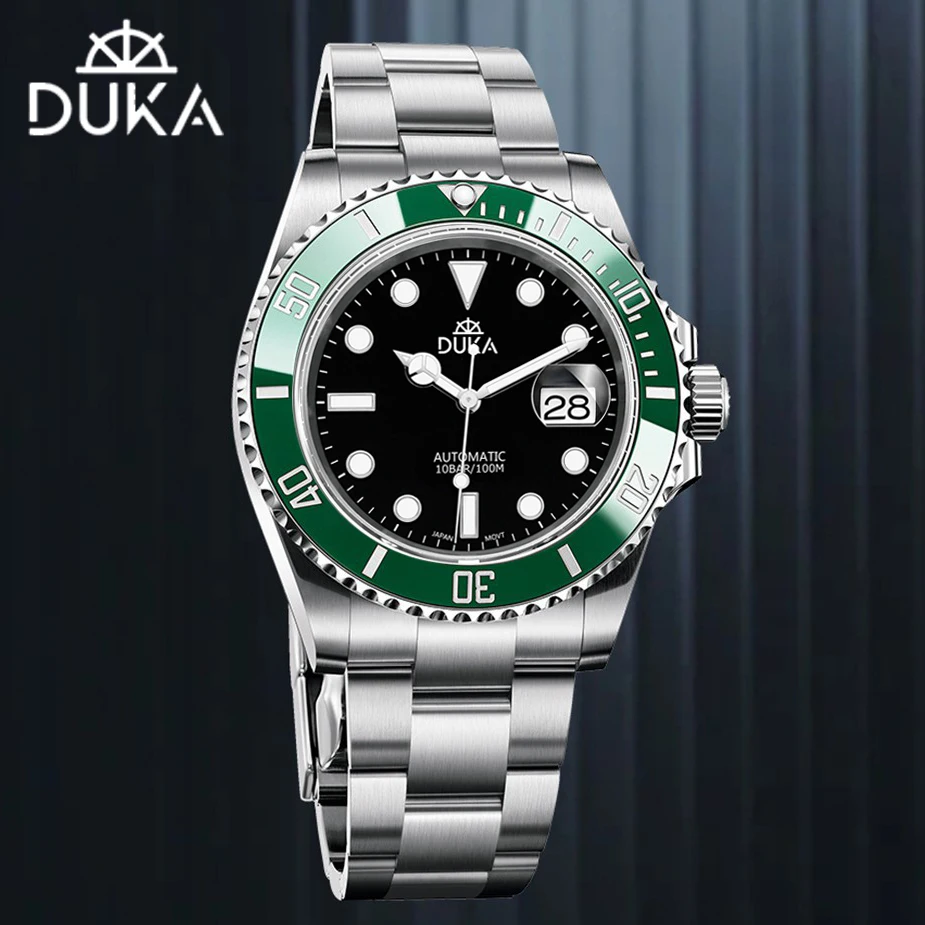 DUKA 108 Mechanical Luxury Automatic Clock Ceramic Bezel 100M Dive ...