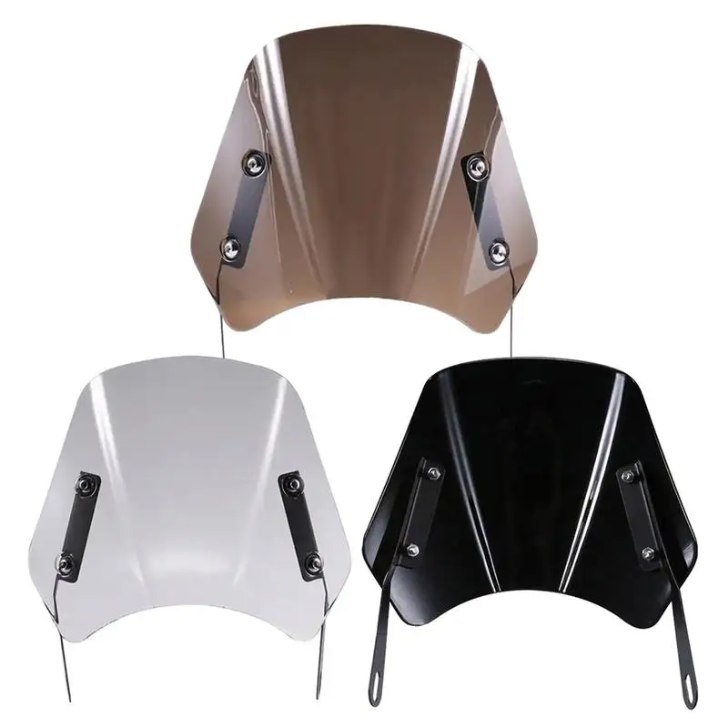 Universal-Motorcycle-Windscreen-Adjustable-Glass-Retro-Scooter ...