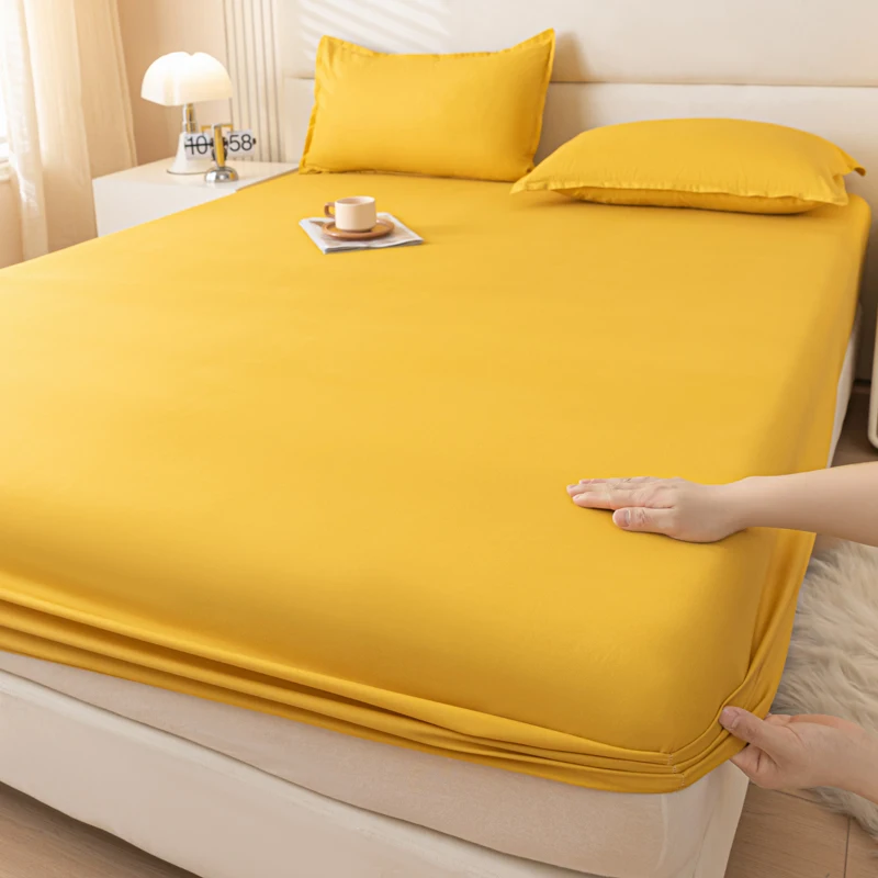 YanYangTian-Solid-color-bed-cover-Fully-wrapped-bed-sheets-cover-Home ...