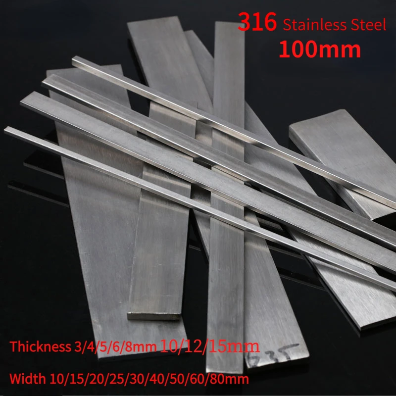 1piece 316 Stainless Steel Bar Plate Rob Thickness 3/4/5/6/8mm Width 10 ...