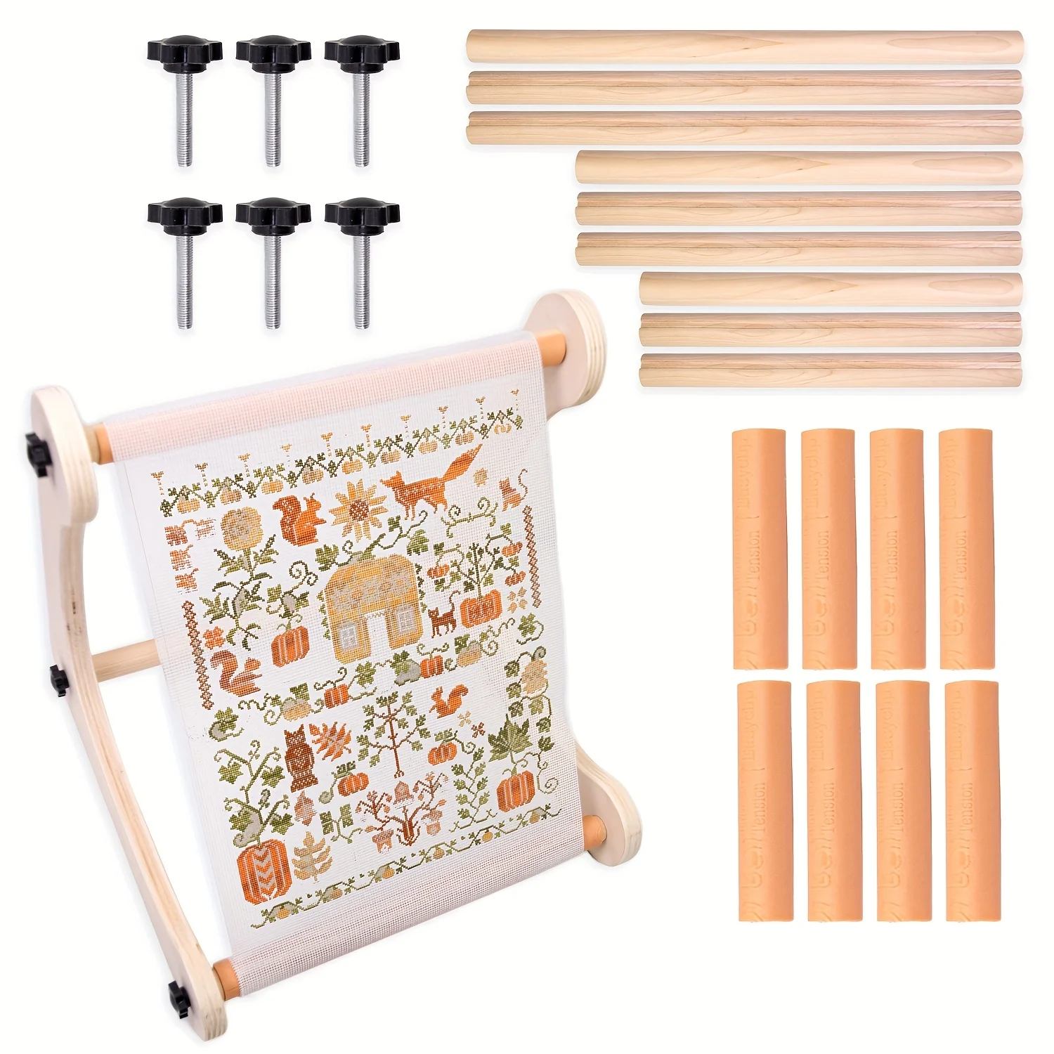 Adjustable Wooden Embroidery Stand Lap/Tabletop Cross Stitch Hoop ...