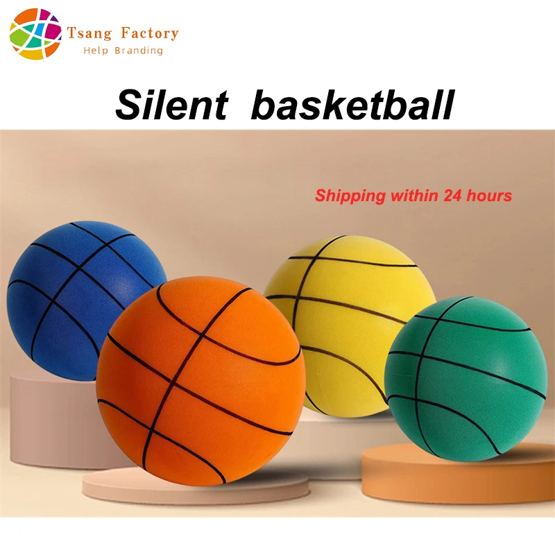 Bouncing-Mute-Ball-Indoor-Silent-Basketball-18-21-24-cm-and-Basket-Foam ...