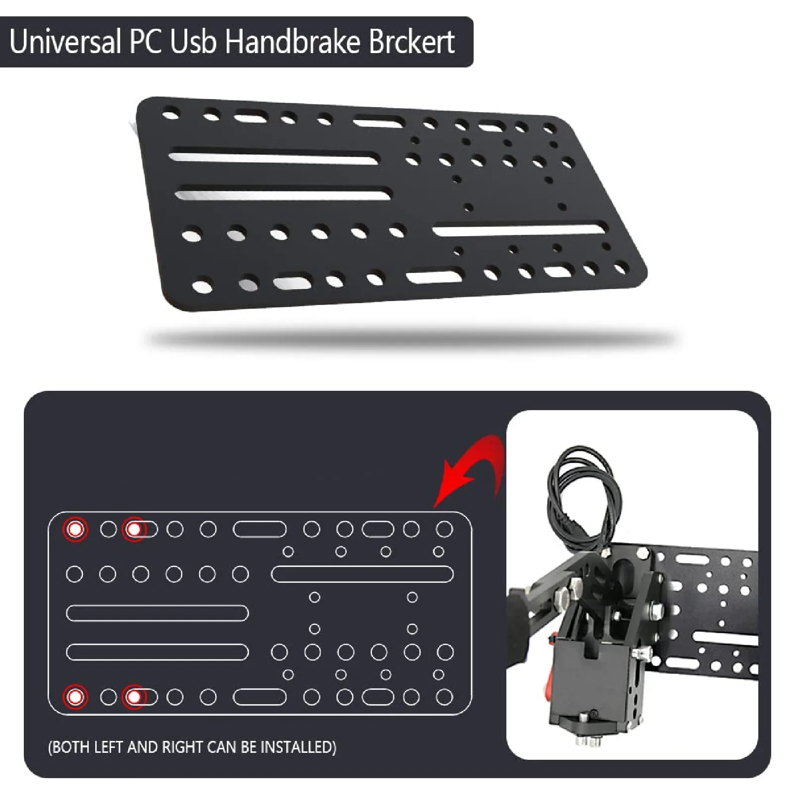 USB Handbrake Desk Mount Bracket Plate Universal Multiple Hole Adapter ...