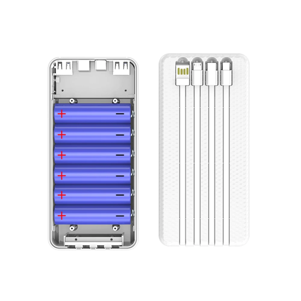 6*18650 USB Detachable Battery Storage Box For Phone Charging QC 3.0 PD ...