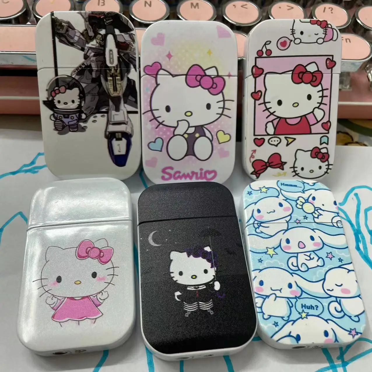 Kawaii-Hello-Kitty-cute-Kuromi-gas-lighter-cartoon-Cinnamoroll-creative ...