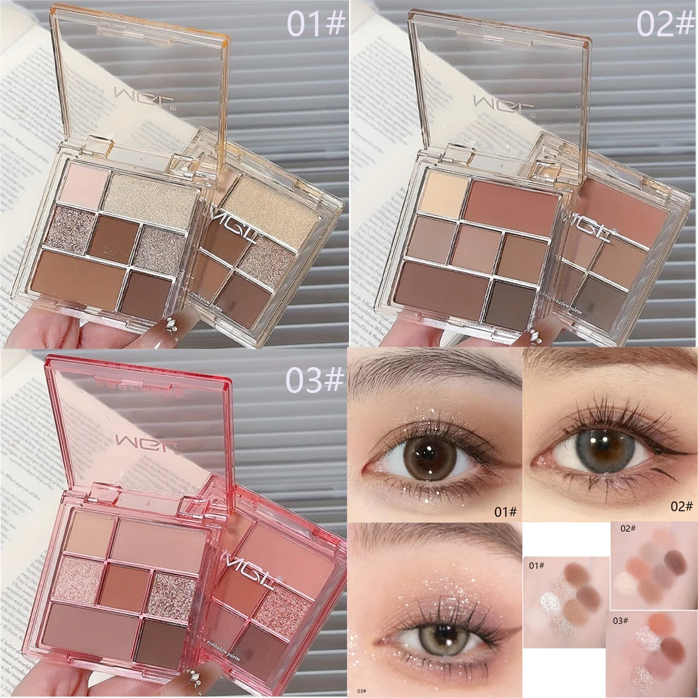 7-Color Matte Pearl Eyeshadow Palette Shimmering Sparkling Cosmetic ...