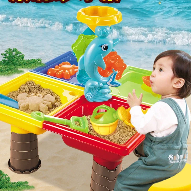Sand-Water-Table-Outdoor-Garden-Sandbox-Set-Play-Table-Kids-Summer ...