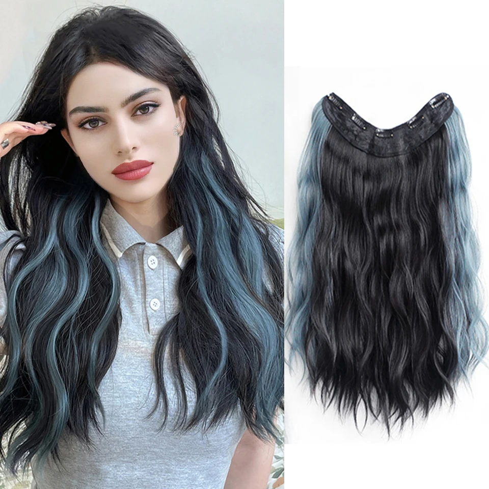 Tapez 33--Extensions de cheveux synthétiques à clipser, faux cheveux ...