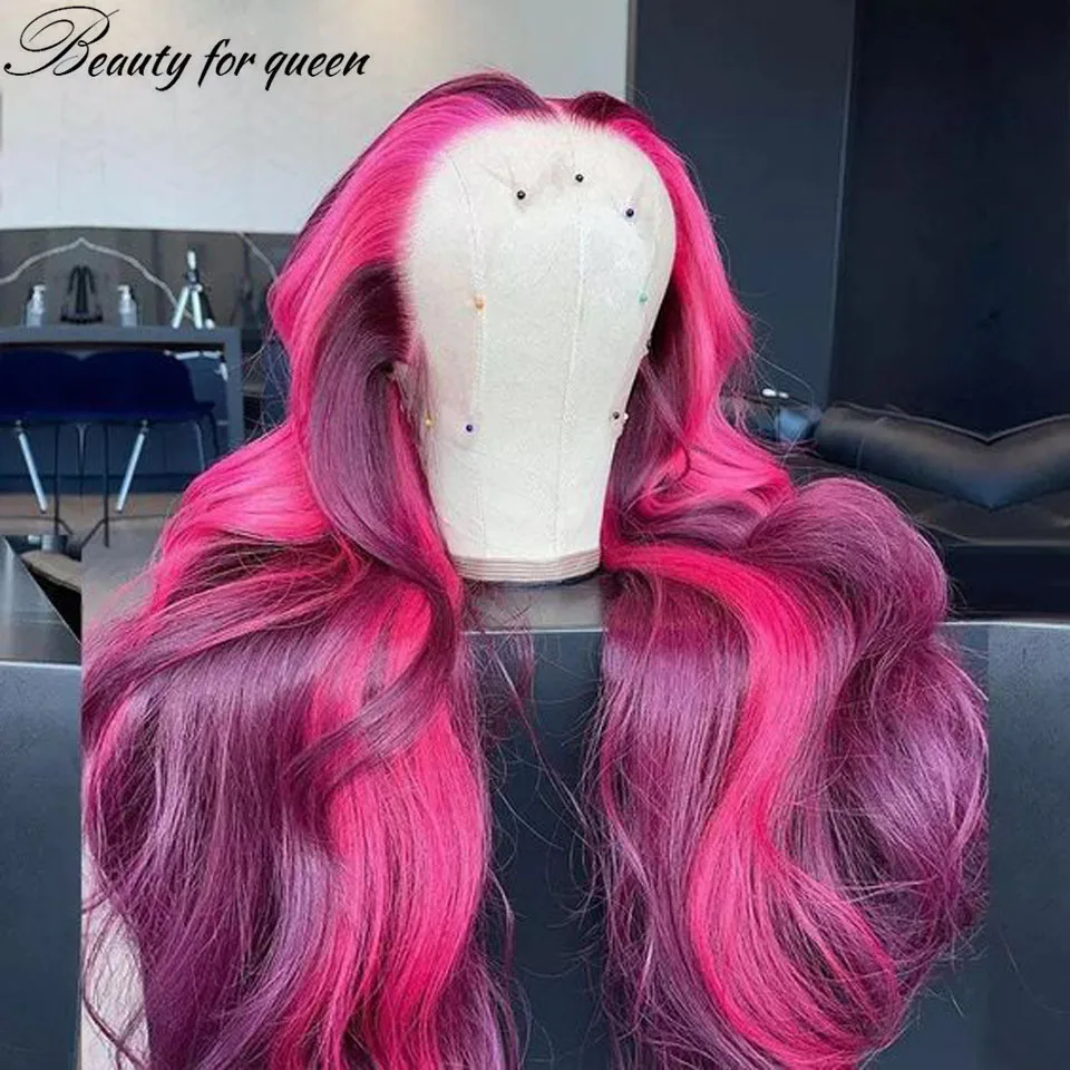 Pink-Lace-Frontal-Human-Hair-Wigs-HD-Transparent-Lace-Frontal-Wigs-For ...