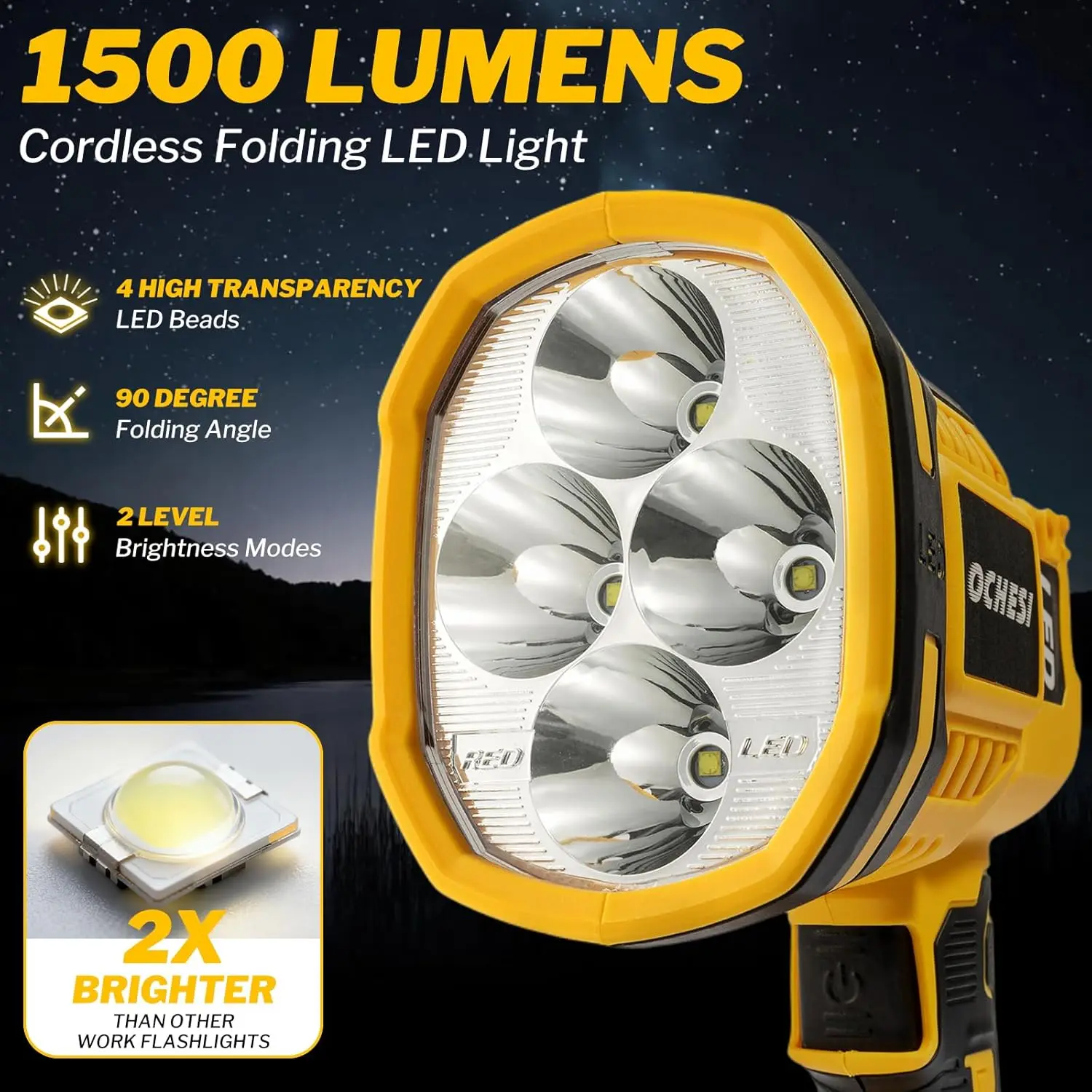 20V LED Work Light / Flashlight For DeWalt - Handheld Spotlight Far ...