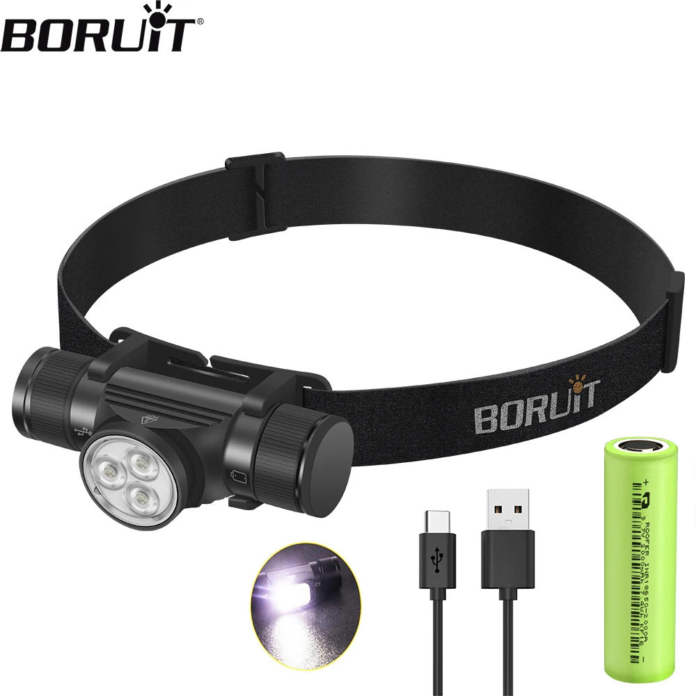 BORUiT-HP330-LED-Headlamp-2000LM-XPG-Type-C-Rechargeable-Powerful ...