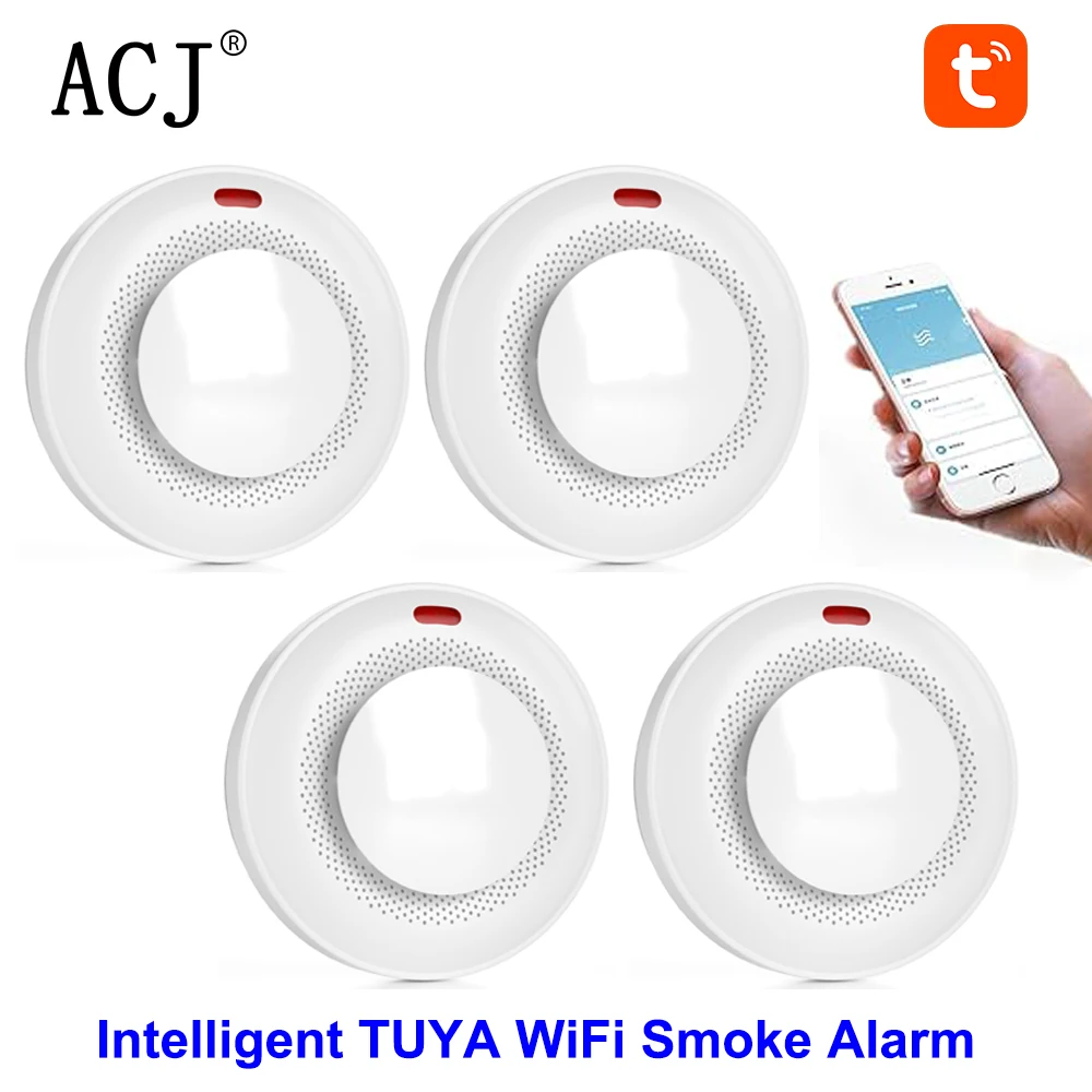 ACJ-Smart-Tuya-WiFi-Smoke-Alarm-Wireless-Smoke-Detector-Security ...