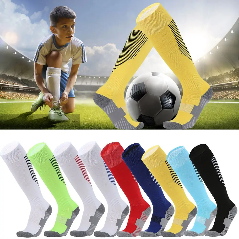 1-Pair-Long-Knee-Football-Socks-Children-Boys-Girls-Striped-Soccer ...