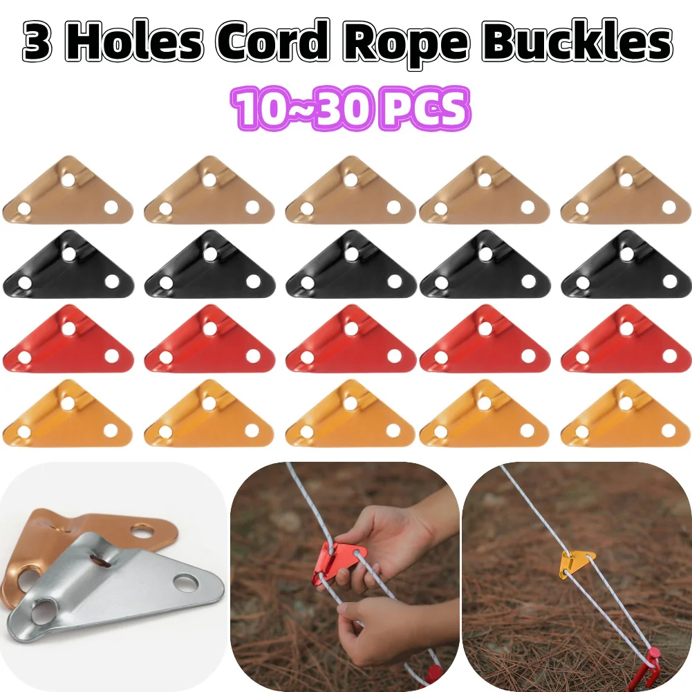 10-30-PCS-Camping-Tarp-Tent-Guy-Rope-Line-Tensioner-Triangle-Shape-with ...