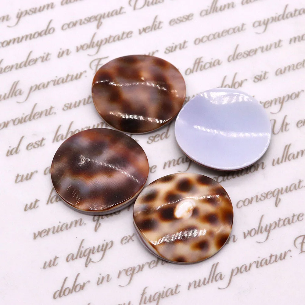 Round-Cabochon-Beads-Natural-Mother-of-pearl-Shell-Leopard-Disc-shaped ...
