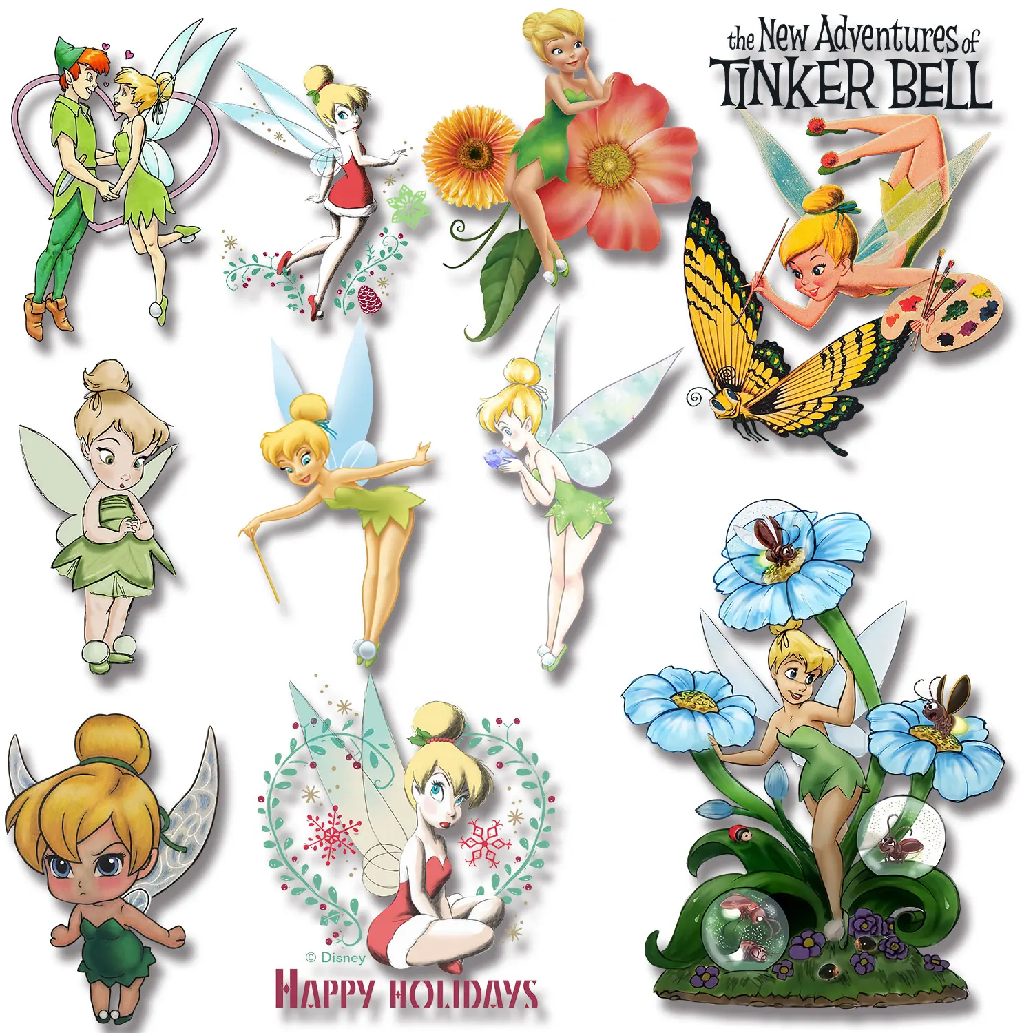 Tinker-Bell-Cartoon-Stickers-Iron-on-Transfers-for-Clothing-Easy-to-Use ...