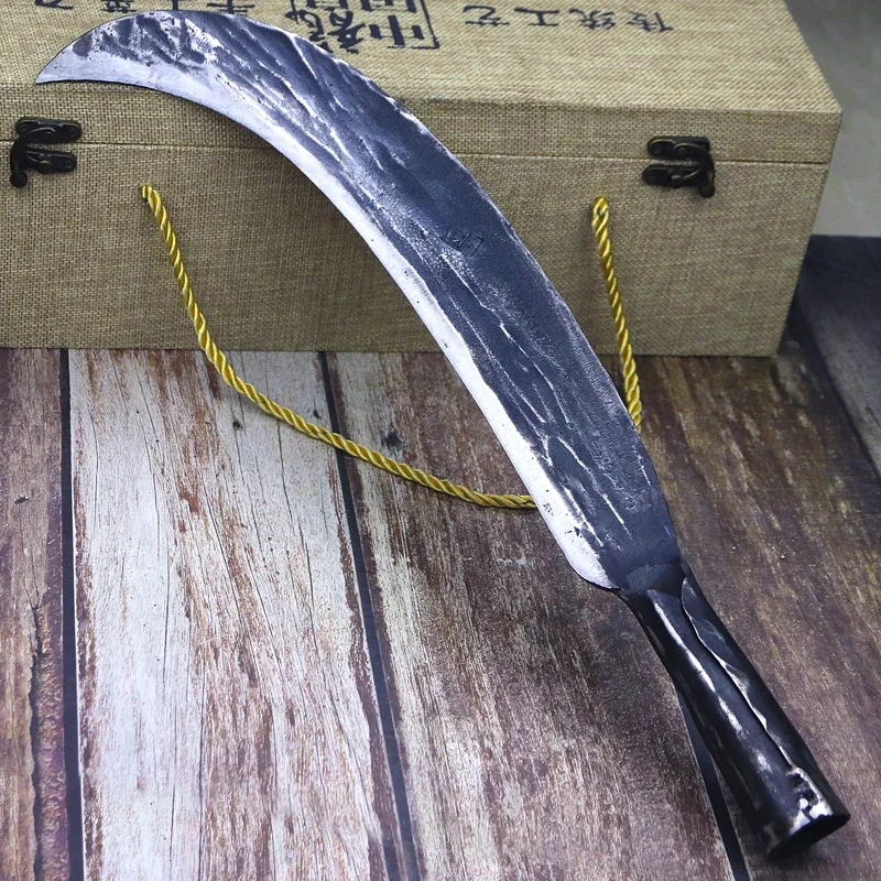 Outdoor-wood-cutter-hand-forged-spring-steel-sickle-logging-farm-garden ...