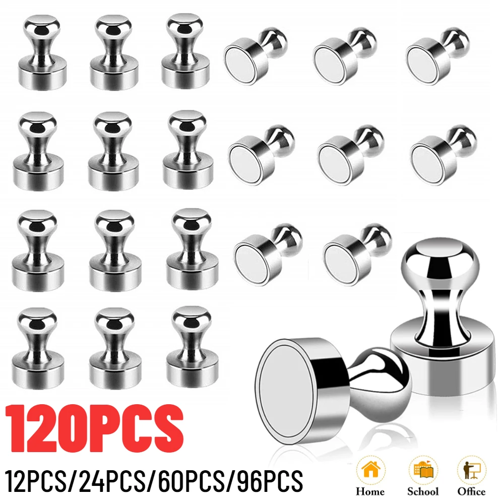 12-48-60-120PCS-Super-Strong-Magnetic-Push-Pins-Neodymium-Magnet ...