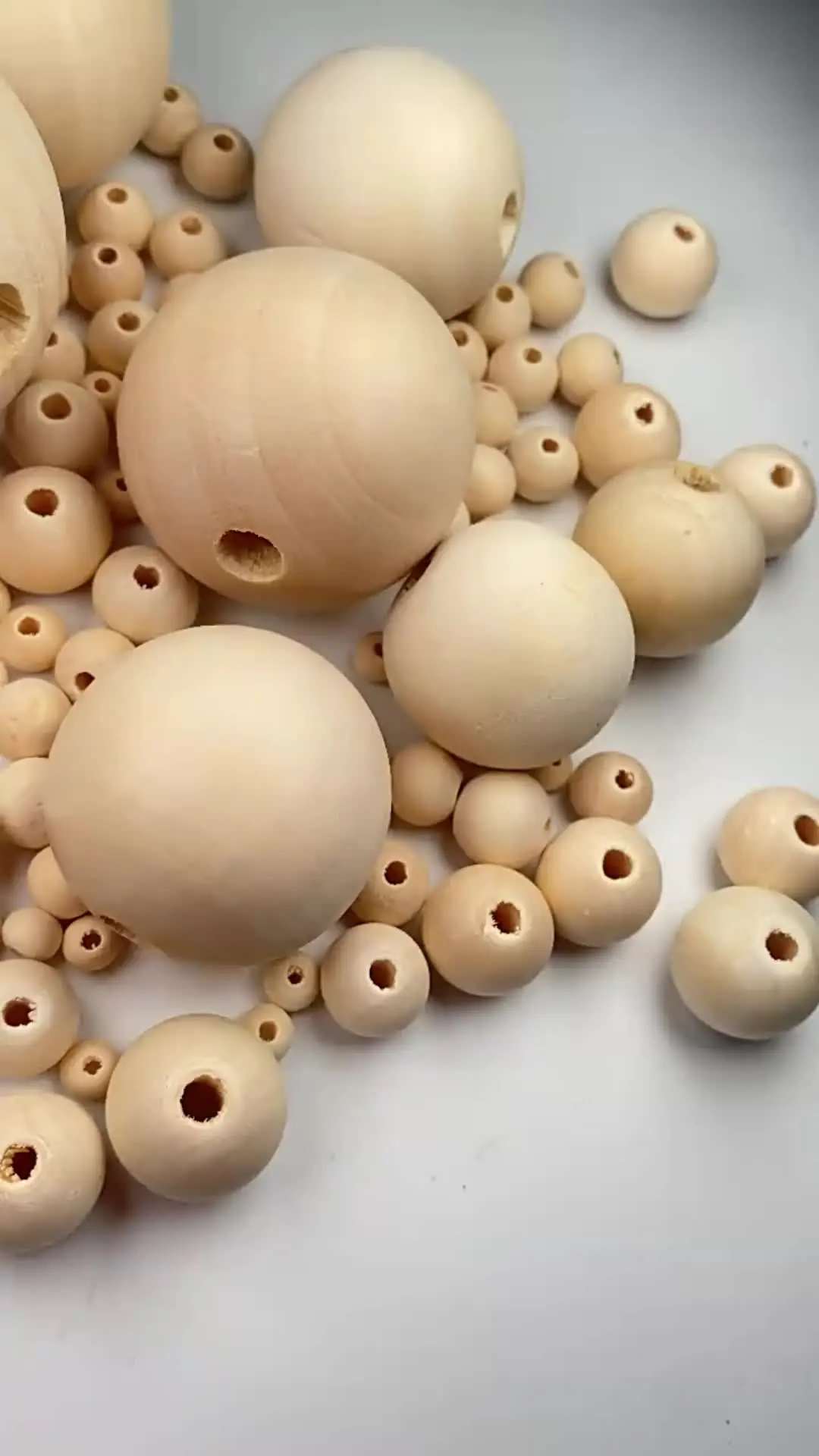 Half Hole Natural Wooden Balls With Half-Hole Drilling - 10mm To 50mm ...