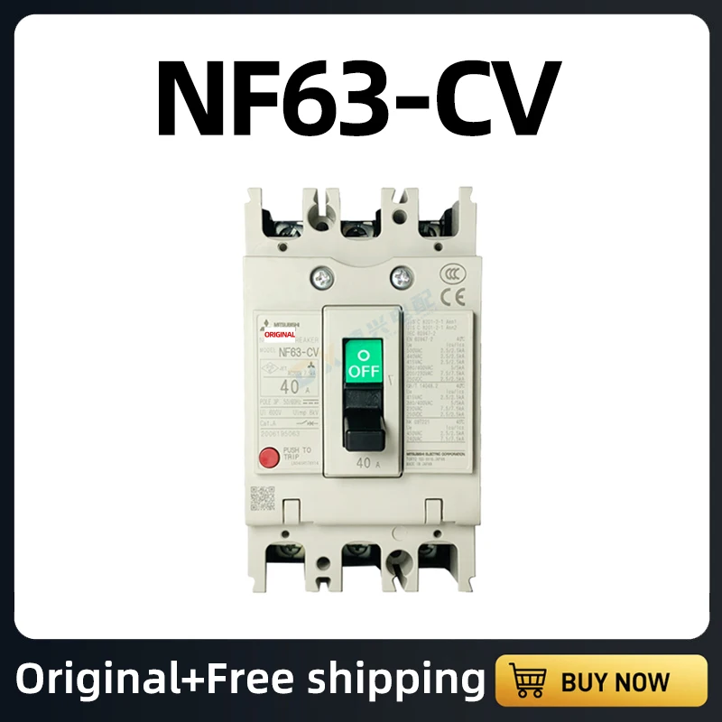 Original Mitsubishi plastic case circuit breaker NF63-CV 2P 63A/50A/40A/32A/25A air switch