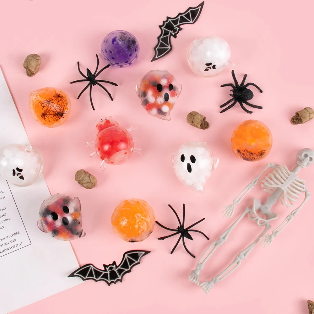 5/10/20pcs Random Style Halloween Mini Stress Relief Squeeze Balls ...