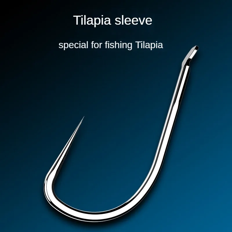100pcs Fishhook Titanium Alloy Flying Knock Tilapia Sleeve Hook White ...