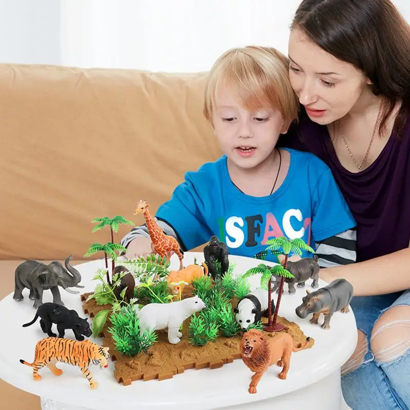 Zoo Animal Toys Mini Jungle Animals Set Animal Learning Party Favors ...