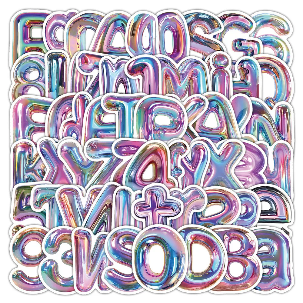 63PCS 3D Holographic Letter Stickers - DIY Decor for Scrapbooks ...