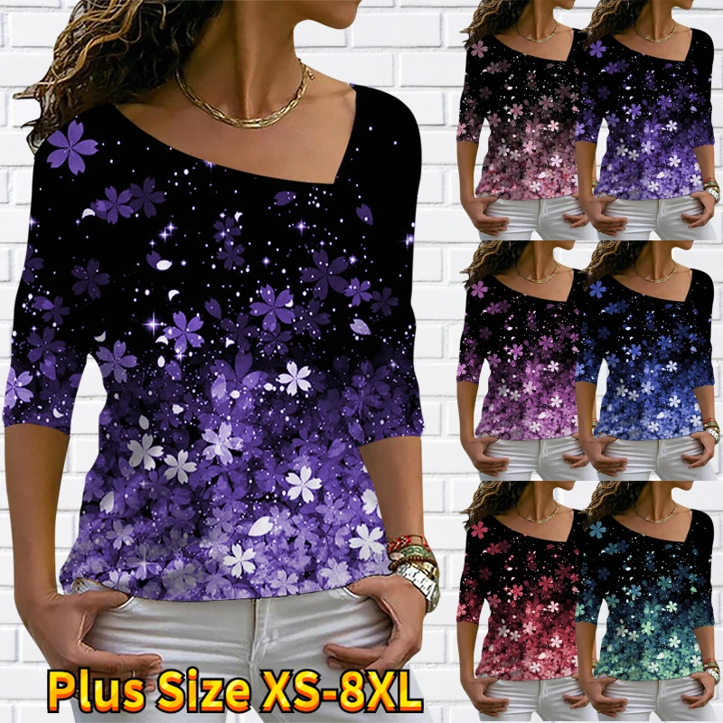 Womens Tops Tees Elegant | Womens Top Autumn Print | Fashion Floral ...