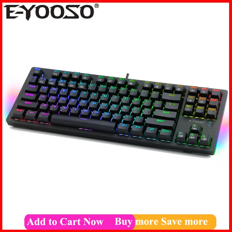 E-YOOSO K620 RGB Gaming Mechanical Keyboard Wired USB Blue Switch LED ...