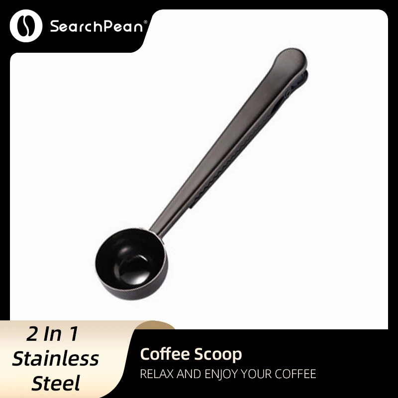 2-In-1-Stainless-Steel-Coffee-Scoop-Spoon-Sealing-Clip-Silver-Kitchen ...