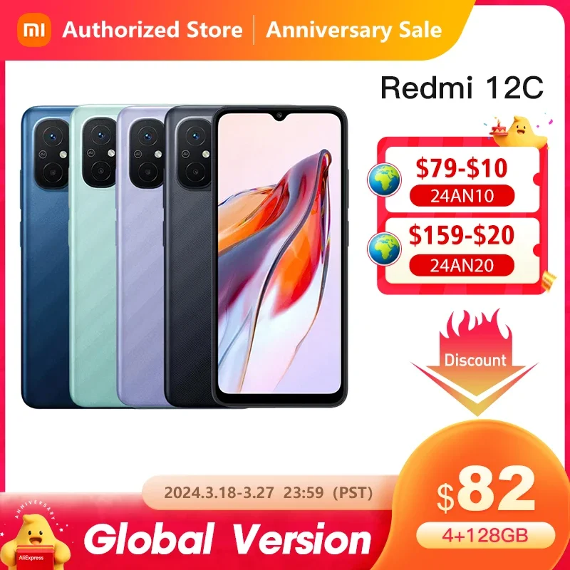 Global-Version-Xiaomi-Redmi-12C-12-C-Smartphone-50MP-AI-Camera-MTK ...