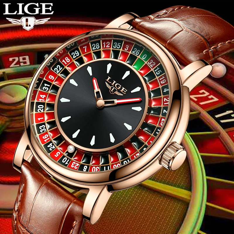 2025 LIGE NEW Fashion Men's Watches Featured Dial Las Vegas Roulette ...