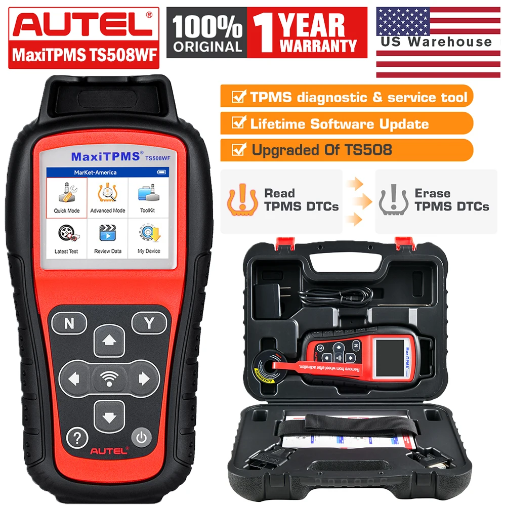 Autel MaxiTPMS TS508WF WiFi TPMS 진단 도구 프로그램 MX 센서, 읽기/지우기 DTCs OBD2 TPMS 재학습 도구 무료 업데이트 PK TS508 ...