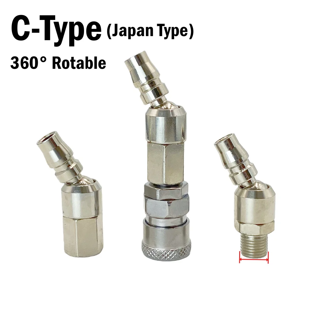 360° Rotable Quick Plug Joint Adaptor C-Type (Japan Type) With BSP 1/4 ...